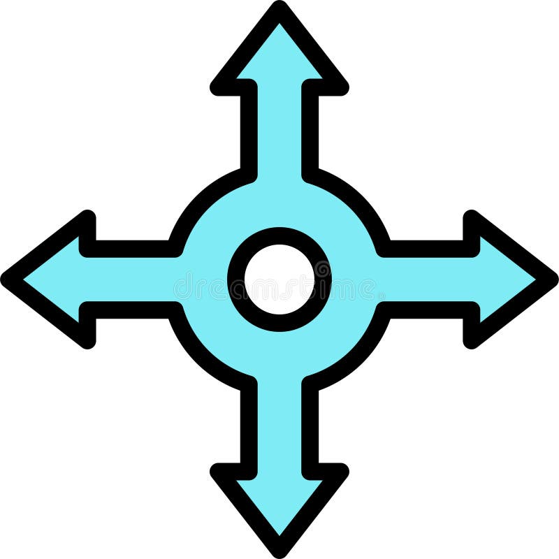 Intersection Arrows Icon, Location Map and Navigation Vector Stock ...