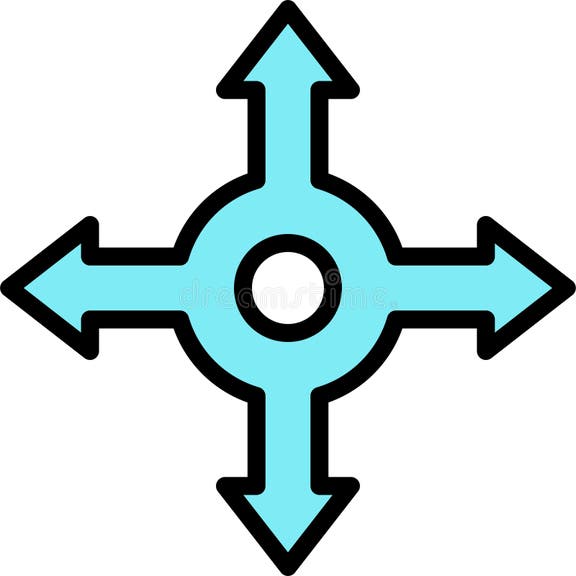 Intersection Arrows Icon, Location Map and Navigation Vector Stock ...