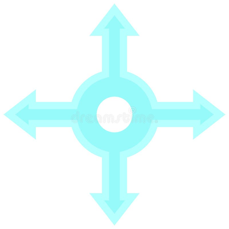 Intersection Arrows Icon, Location Map and Navigation Vector Stock ...