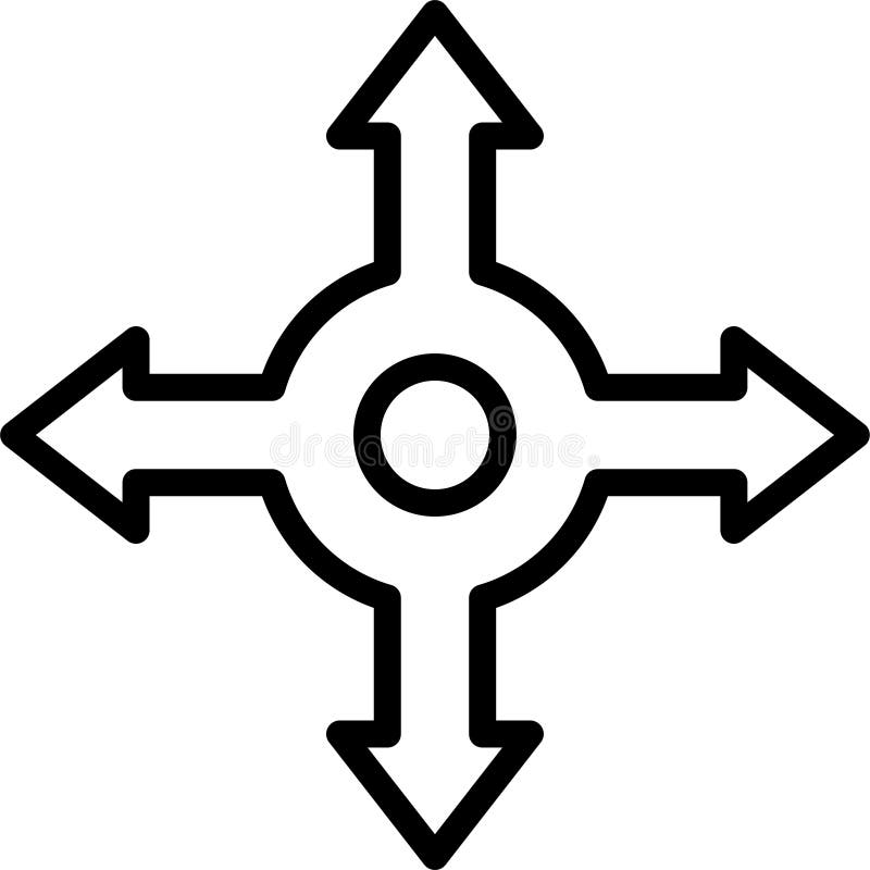 Intersection Arrows Icon, Location Map and Navigation Vector Stock ...