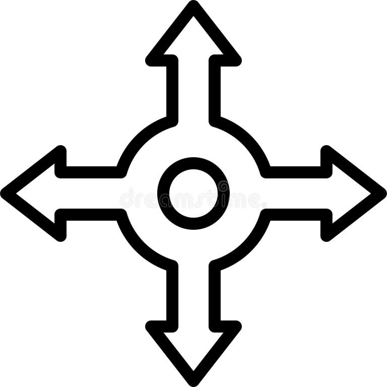 Intersection Arrows Icon, Location Map and Navigation Vector Stock ...