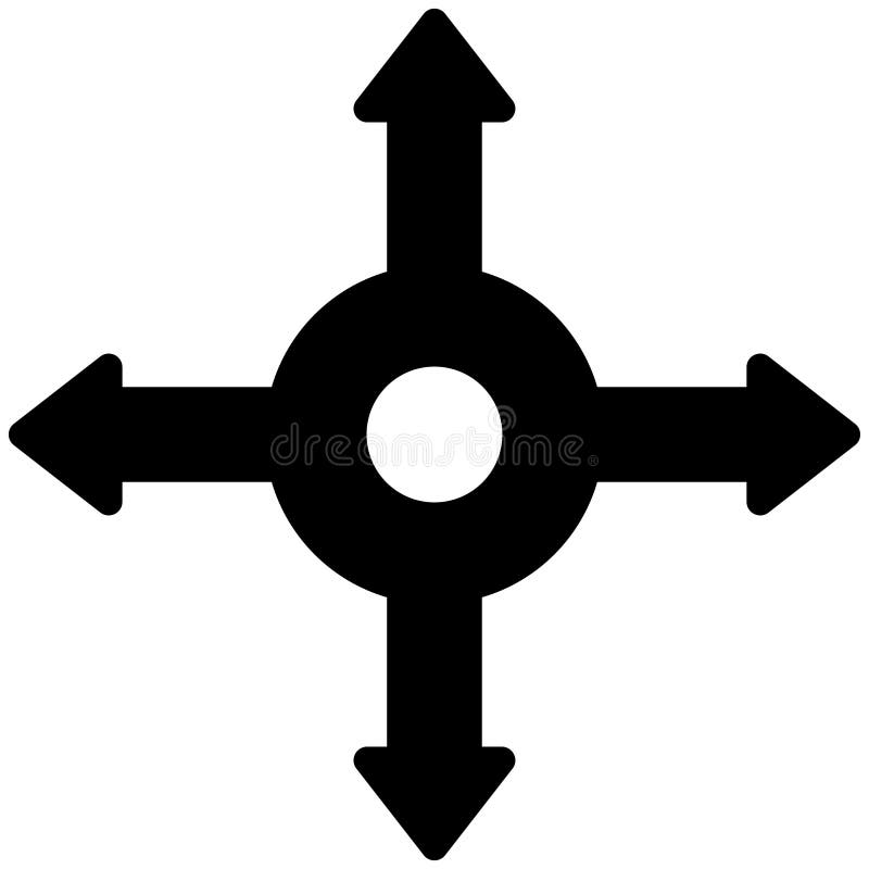 Intersection Arrows Icon, Location Map and Navigation Vector Stock ...