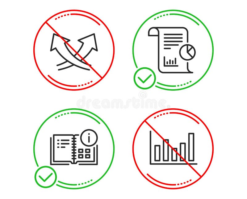 Intersection Arrows, Instruction Info and Report Icons Set. Column ...