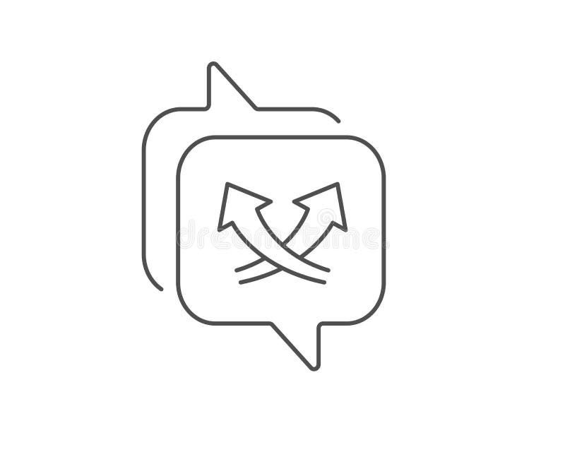 Intersection Arrows Line Icon. Exchange and Turn, Cross Sign. Vector ...