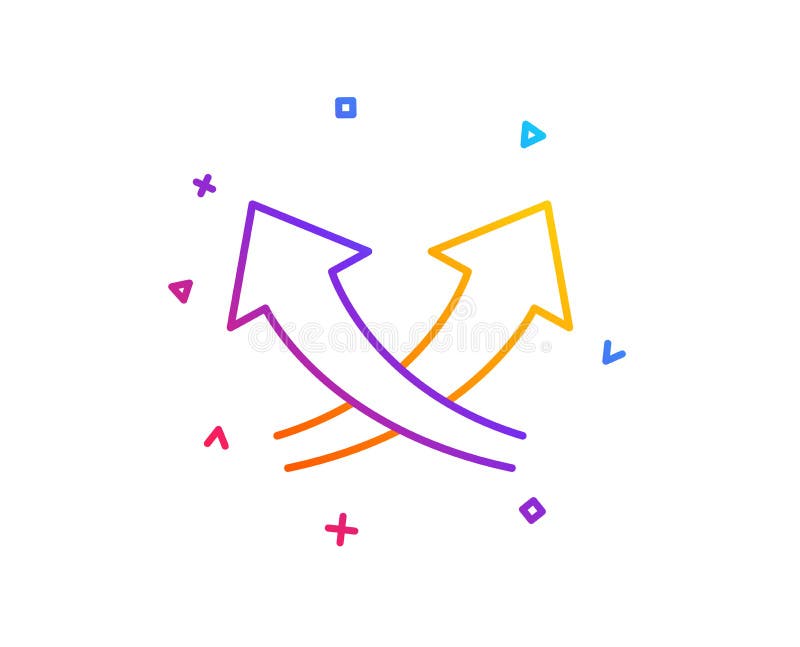 Intersection Arrows Line Icon. Exchange and Turn, Cross Sign. Vector ...