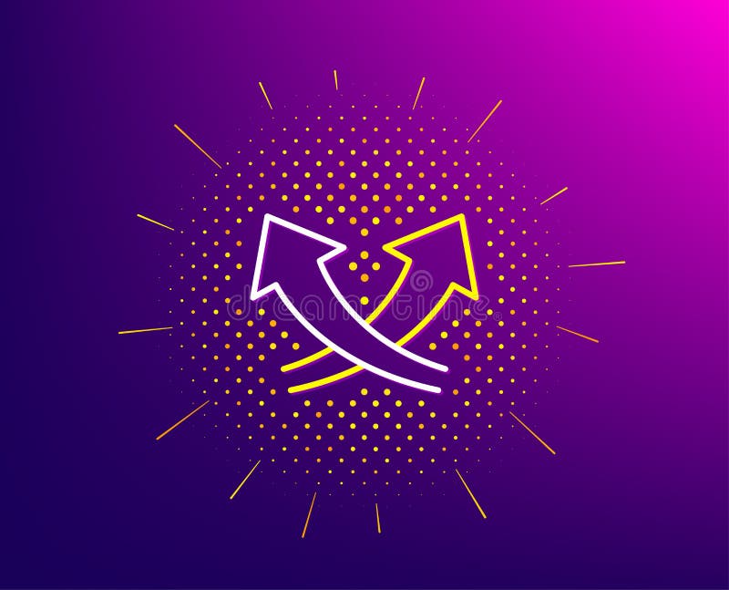 Intersection Arrows Line Icon. Exchange and Turn, Cross Sign. Vector ...