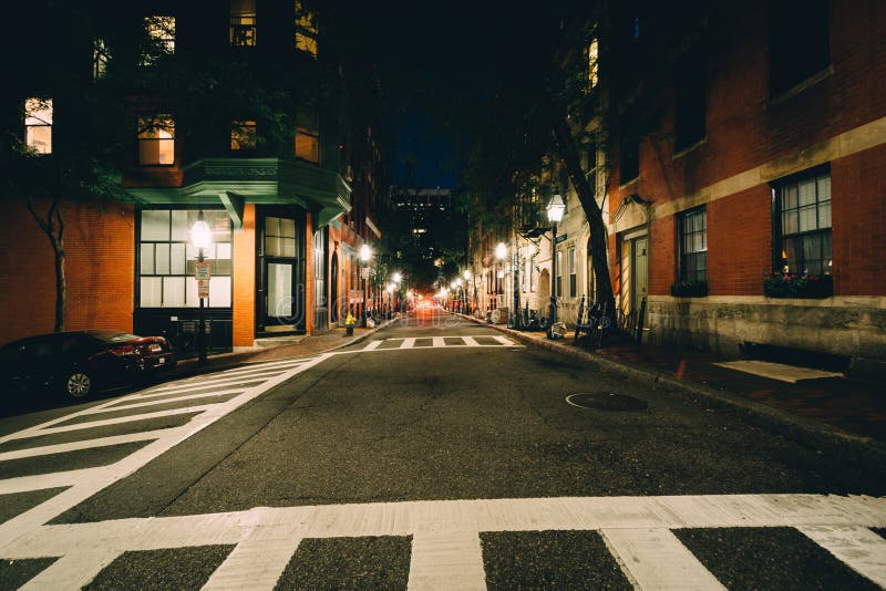 Intersection in Beacon Hill, Boston, Massachusetts. Editorial Image ...