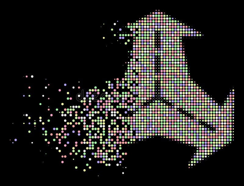 Bright Sparkle Dotted Halftone Intersection Directions Icon Stock ...