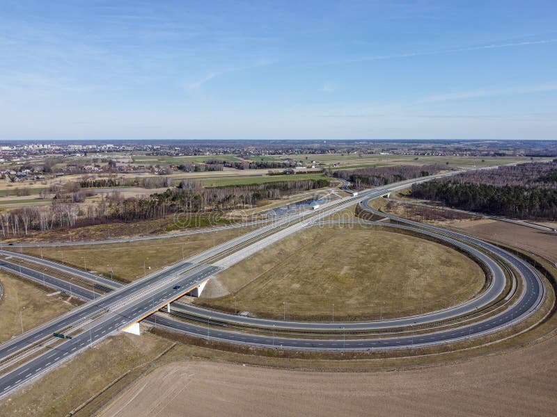 Motorway Exit and Entry, Top View. Stock Photo - Image of city, roads ...