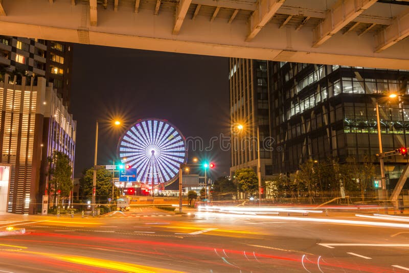 Intersection and Ferris Wheel Stock Image - Image of tokyo, park: 64269943