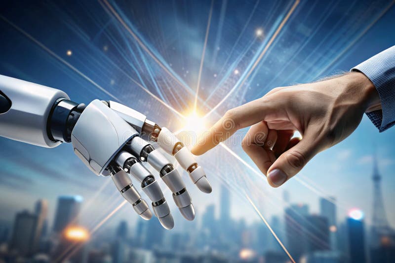 The Intersection of Humanity and AI: the Human-Robotic Connection Stock ...