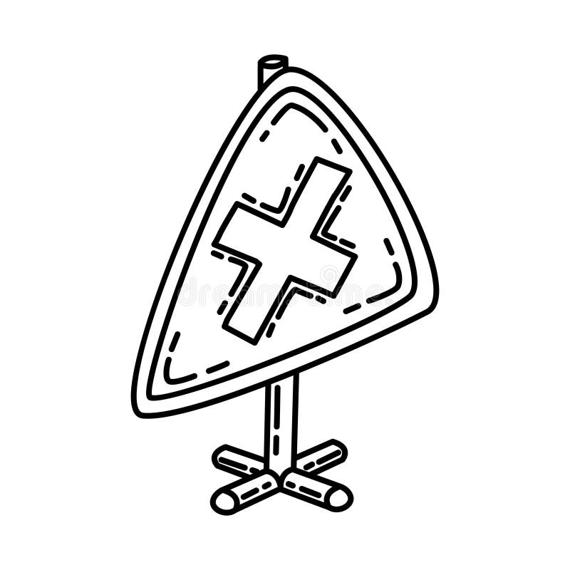 Intersection Icon. Doodle Hand Drawn or Outline Icon Style Stock Vector ...