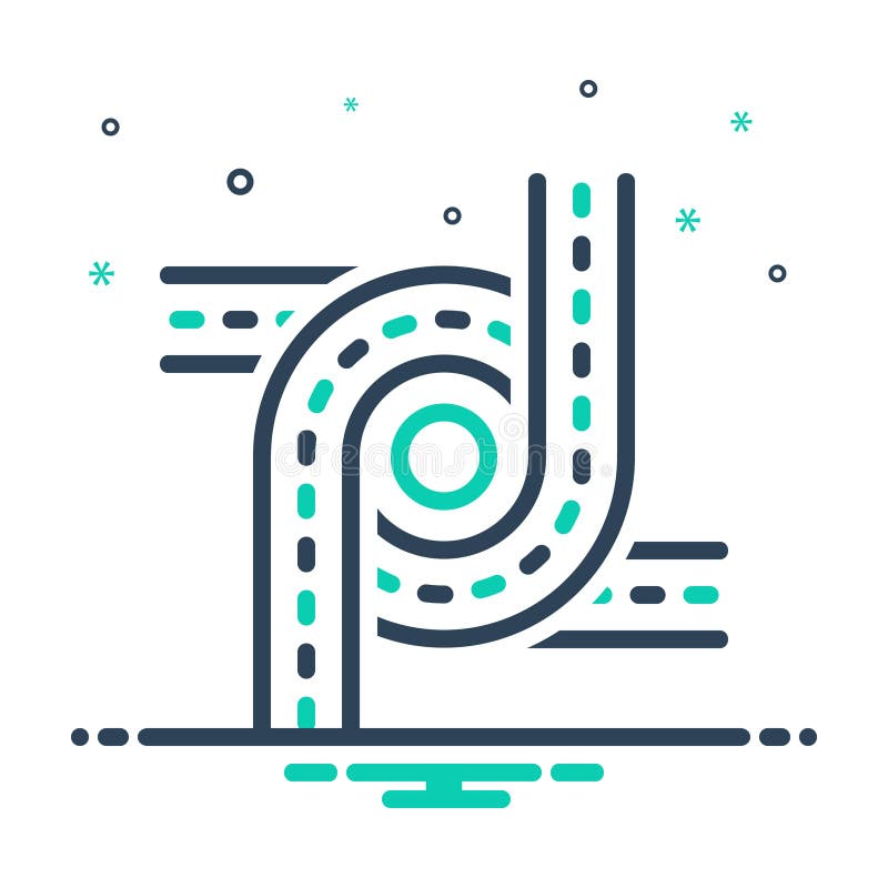 Mix Icon for Intersection, Multiple Roads and Direction Stock Vector ...