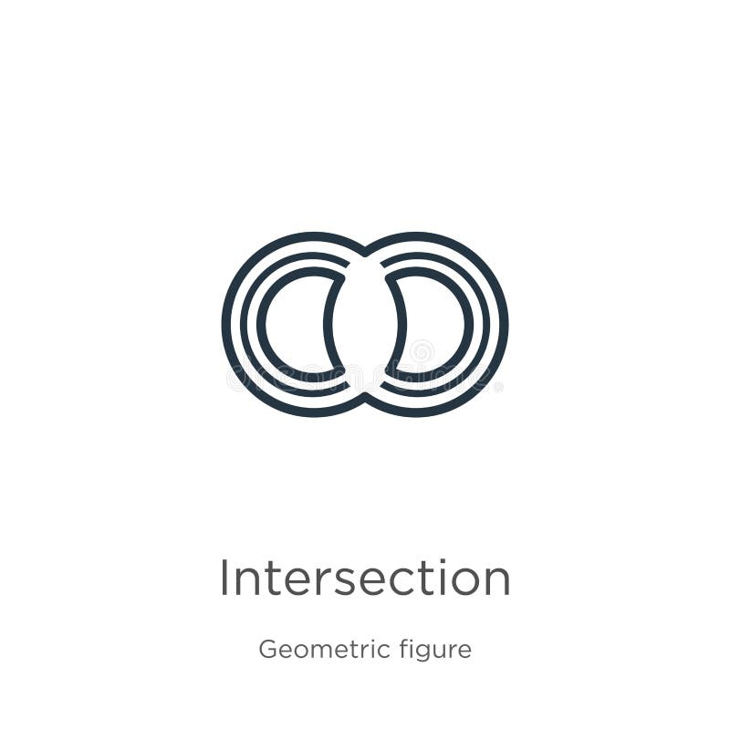 Intersection Icon. Thin Linear Intersection Outline Icon Isolated on ...