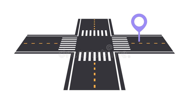 Intersection with Location Marker. Vector Illustration Stock ...