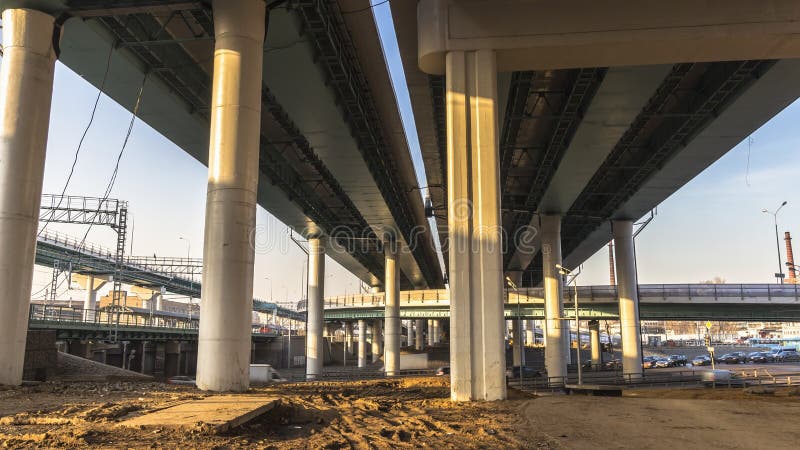 Intersection of Modern Overpasses Stock Photo - Image of architecture ...