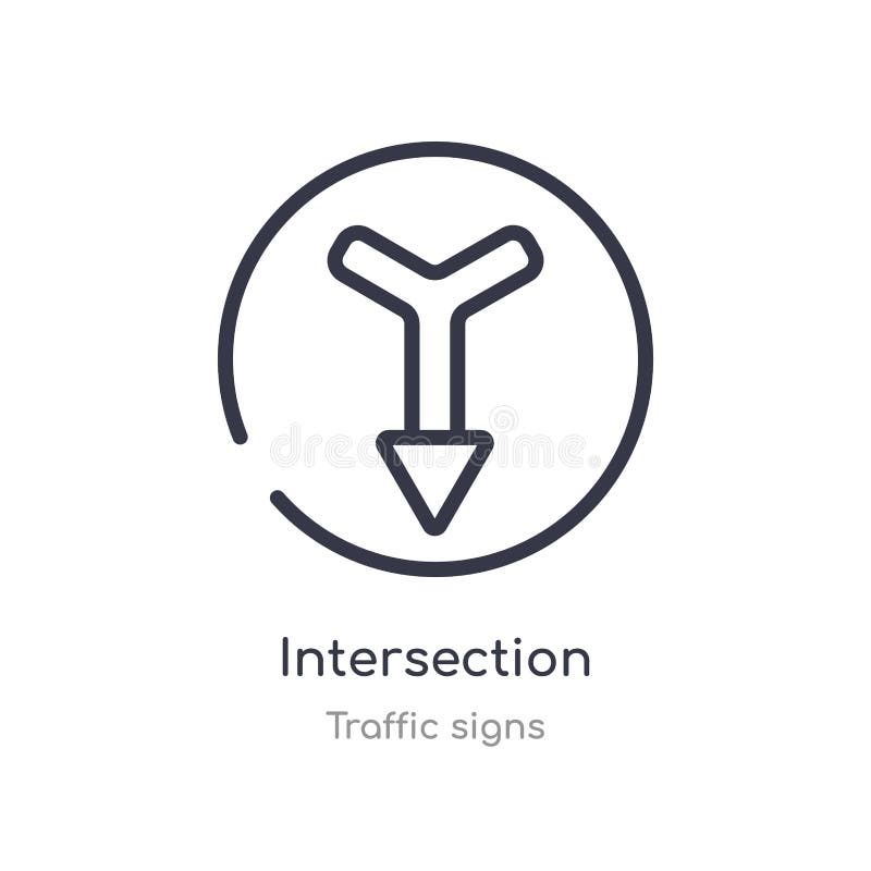 Intersection Outline Icon. Isolated Line Vector Illustration from ...