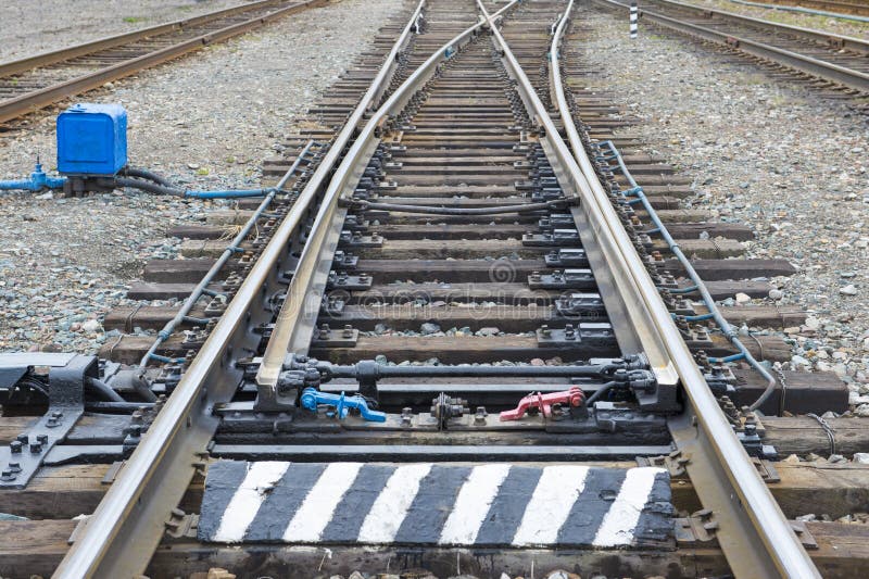 The Intersection of Railroads Stock Image - Image of direction, route ...