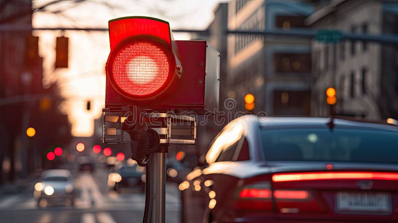 Intersection Red Light Camera Stock Illustration - Illustration of ...