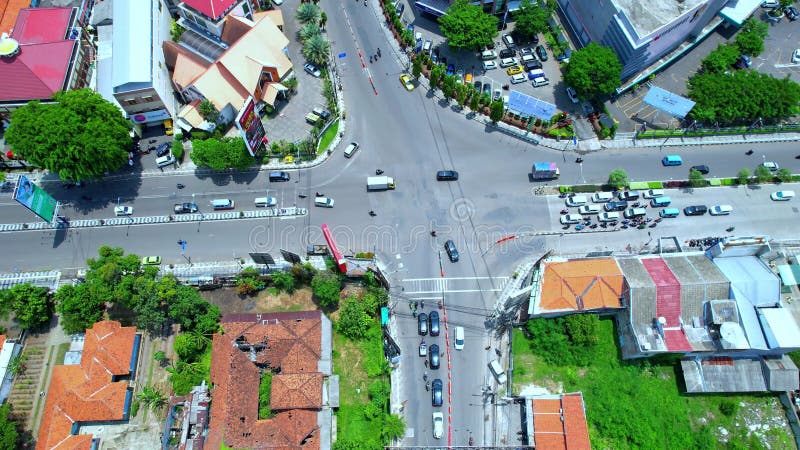 Intersection on the road stock footage. Video of city - 264407678