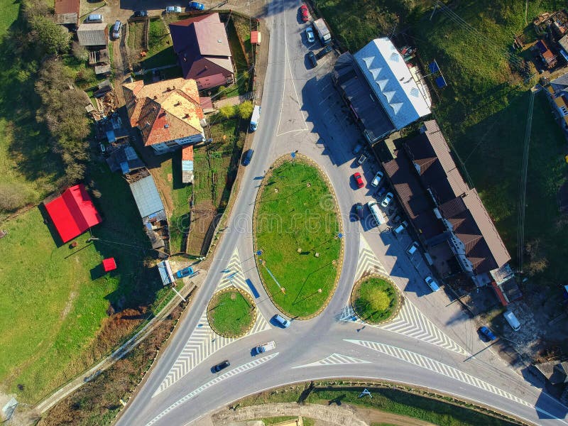 Intersection of Road in Rural Landscape. Stock Photo - Image of highway ...