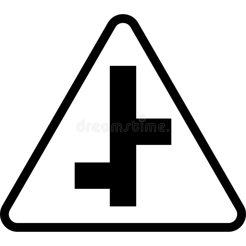 Intersection Sign Icon, Traffic Sign Vector Illustration Stock Vector ...