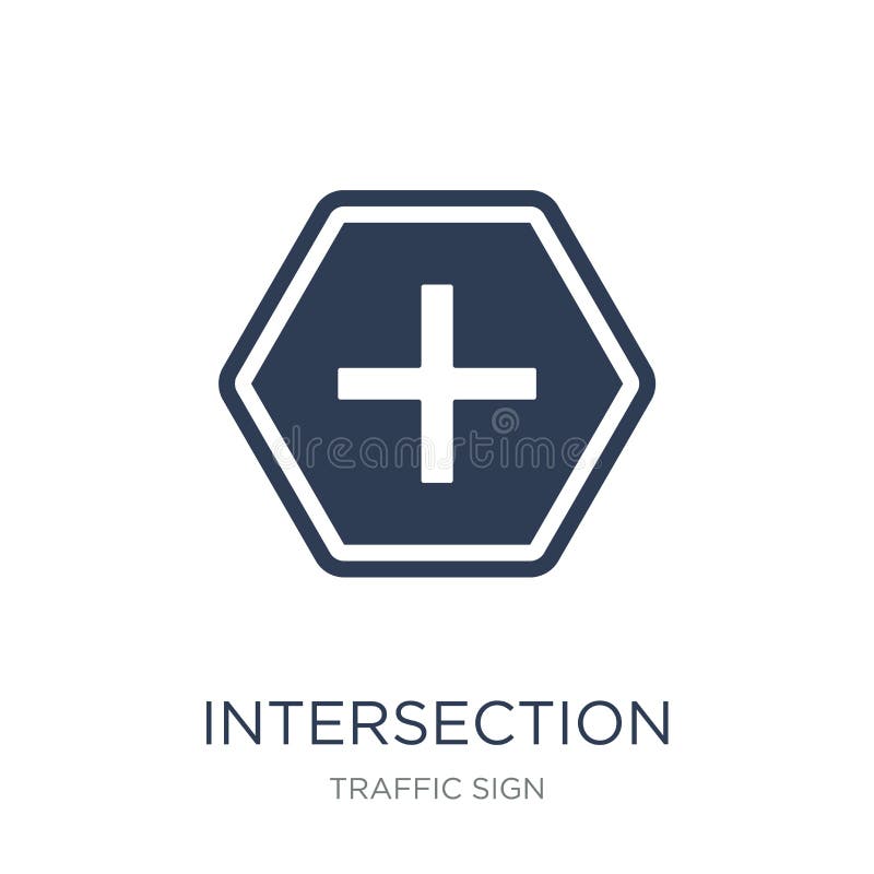 Intersection Sign Icon. Trendy Flat Vector Intersection Sign Icon on ...