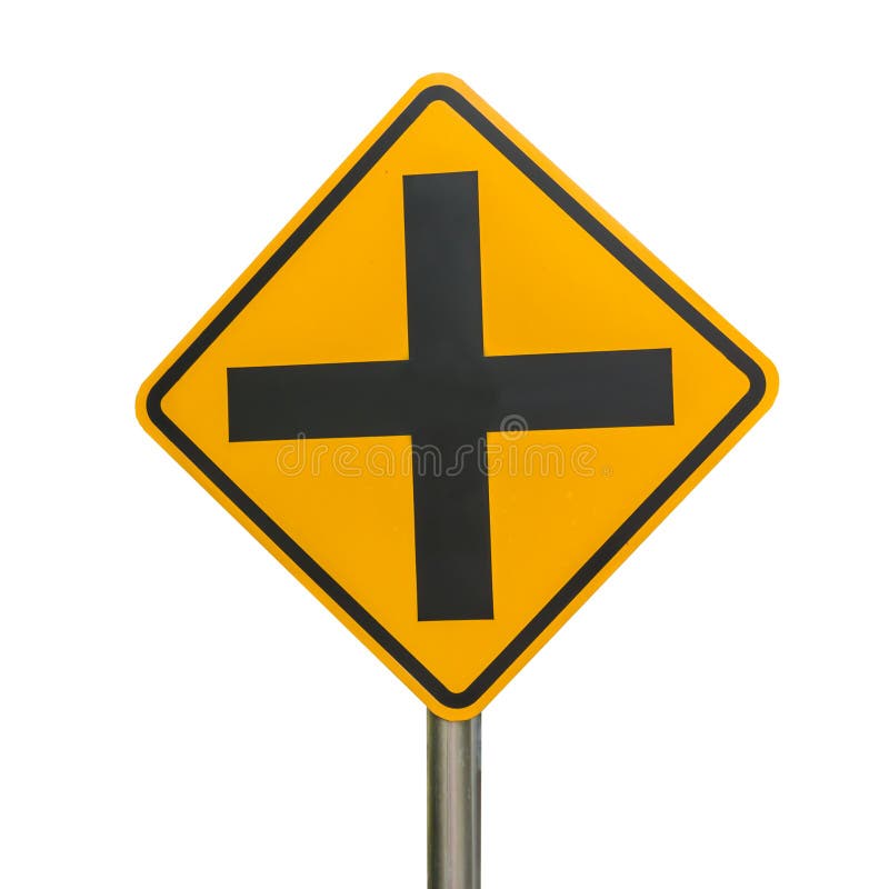 Intersection sign isolated stock image. Image of attention - 46138903
