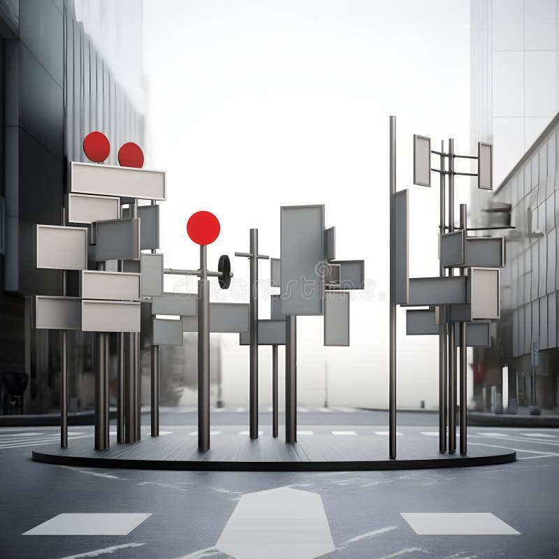 Intersection Signposts Ensuring Efficient and Safe Navigation Stock ...