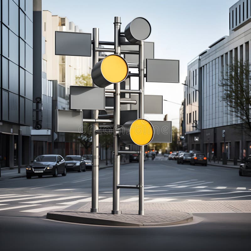 Intersection Signposts Ensuring Safe Navigation Stock Illustration ...
