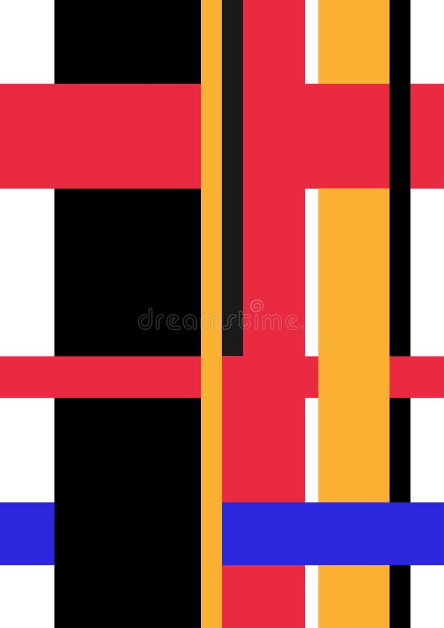 Intersection of Simple Shapes and Color. Abstract Pattern. Stock Vector ...