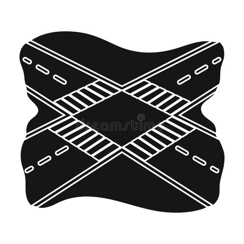 Intersection Single Icon in Black Style.Intersection Vector Symbol ...