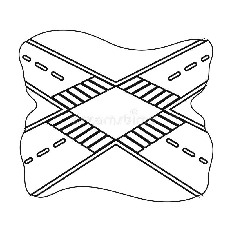 Intersection Single Icon in Outline Style.Intersection Vector Symbol ...