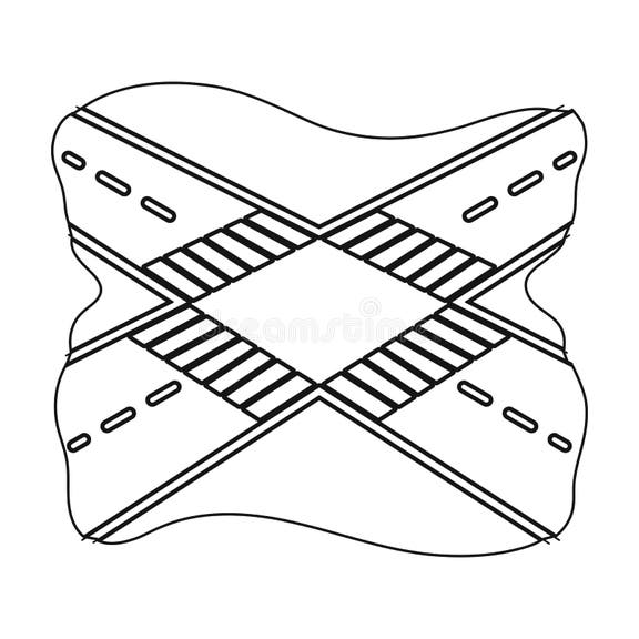 Intersection Single Icon in Outline Style.Intersection Vector Symbol ...