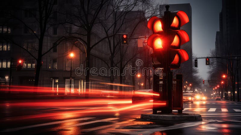 Intersection stop light stock illustration. Illustration of vehicles ...