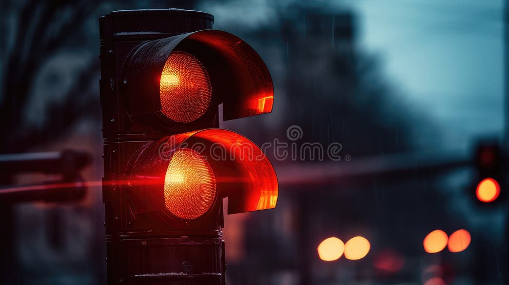 Intersection Stoplight Red Light Stock Illustration - Illustration of ...