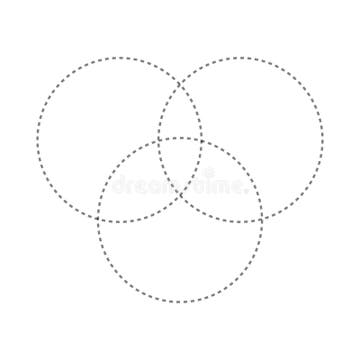 Intersection of Three Sets Circles. Venn Diagram of 3 Sets Stock Vector ...