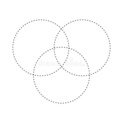 Intersection of Three Sets Circles. Venn Diagram of 3 Sets Stock Vector ...