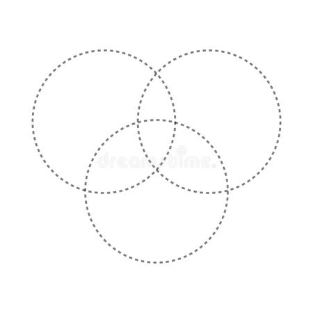 Intersection of Three Sets Circles. Venn Diagram of 3 Sets Stock Vector ...
