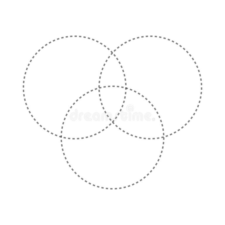 Intersection of Three Sets Circles. Venn Diagram of 3 Sets Stock Vector ...