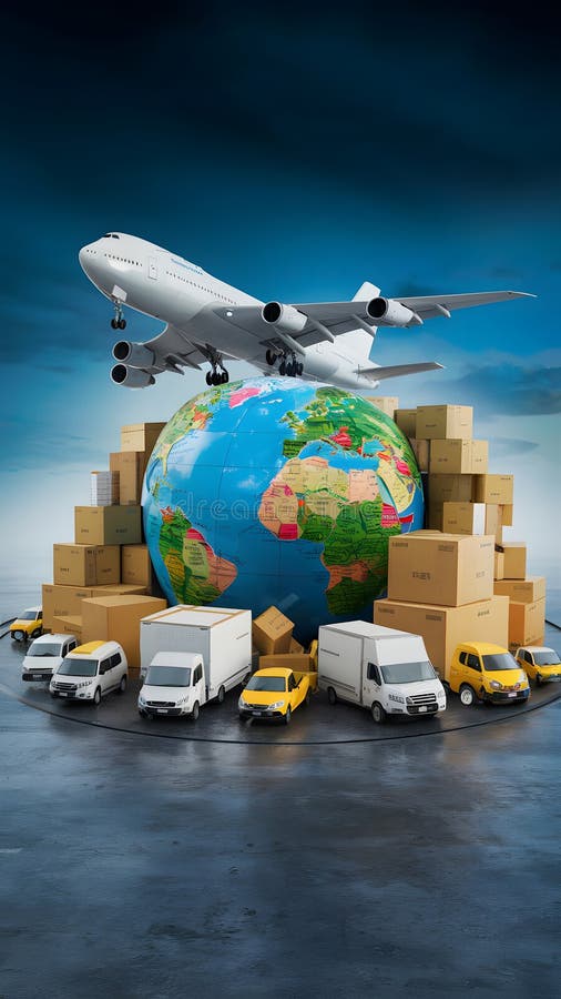 Intersection of Trade and Transportation Worldwide, Depicted with ...