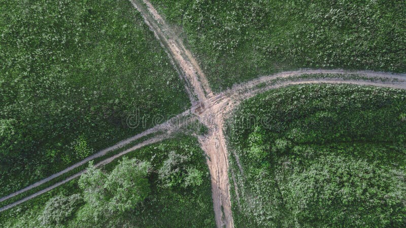 Intersection of Two Roads in the Countryside Stock Photo - Image of ...