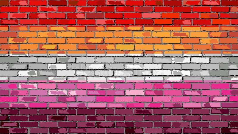 Gay Pride Flag on a Brick Wall Stock Vector - Illustration of green ...