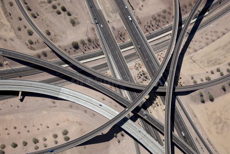 Interstate 10 and Loop 202 San Tan Interchange Stock Image - Image of ...