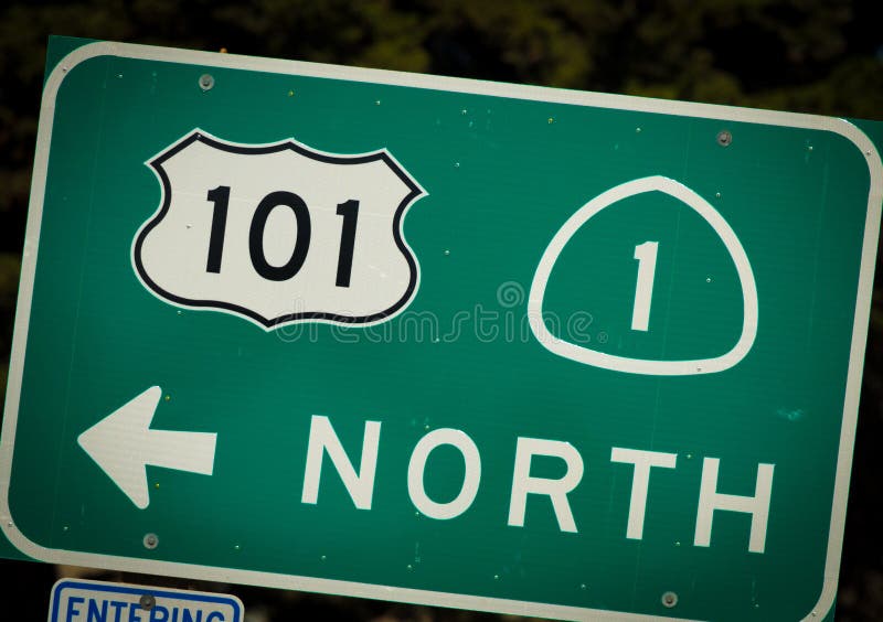 Interstate 101 and PCH Highway Sign from California Stock Photo - Image ...
