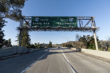 Interstate 5 Freeway Sign and Ramp Stock Photo - Image of sacramento ...