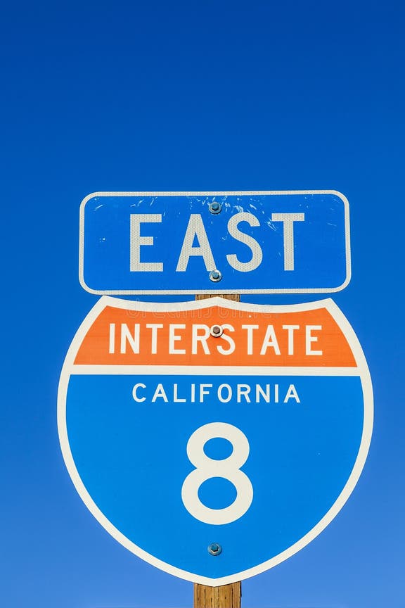 Interstate 8 Sign at the Highway Stock Image - Image of state, road ...