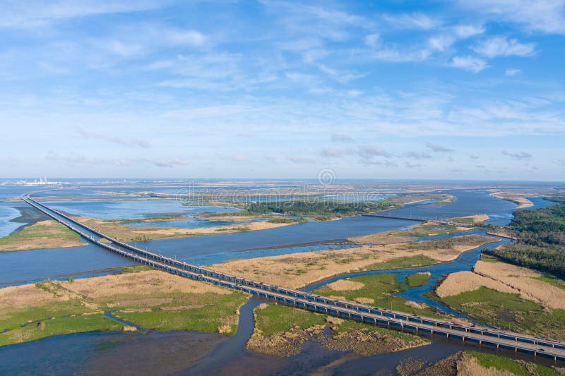 Interstate 10 Bridge Over Mobile Bay from Daphne, Alabama Stock Image ...