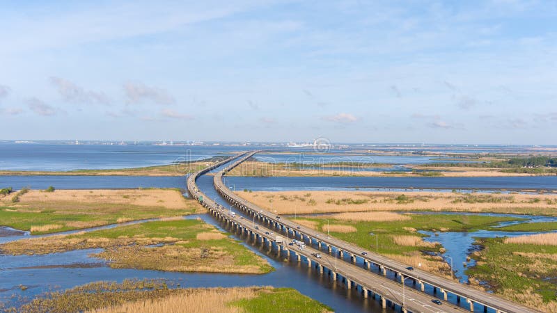 Interstate 10 Bridge Over Mobile Bay from Daphne, Alabama Stock Photo ...