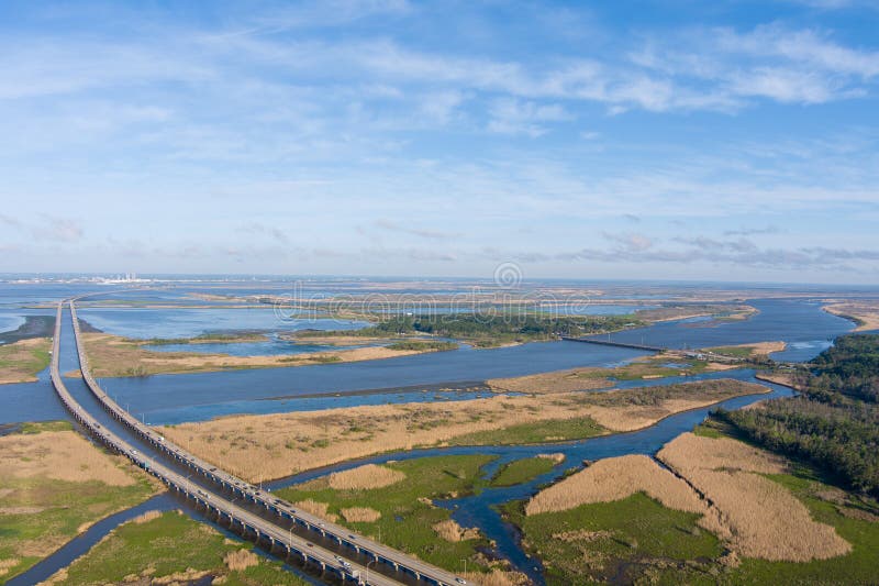 Interstate 10 Bridge Over Mobile Bay from Daphne, Alabama Stock Image ...